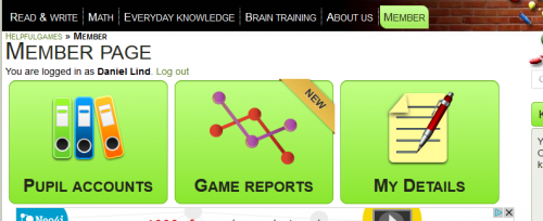 Statistics and student reports - New site function - Helpful Games